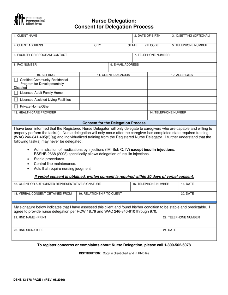 DSHS Form 13-678 Page 1 - Fill Out, Sign Online and Download Printable ...