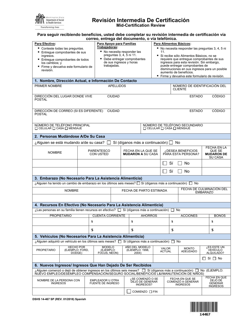 DSHS Formulario 14-467 - Fill Out, Sign Online and Download Printable ...