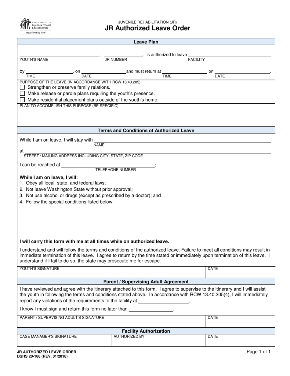 DSHS Form 20-188 - Fill Out, Sign Online and Download Printable PDF ...