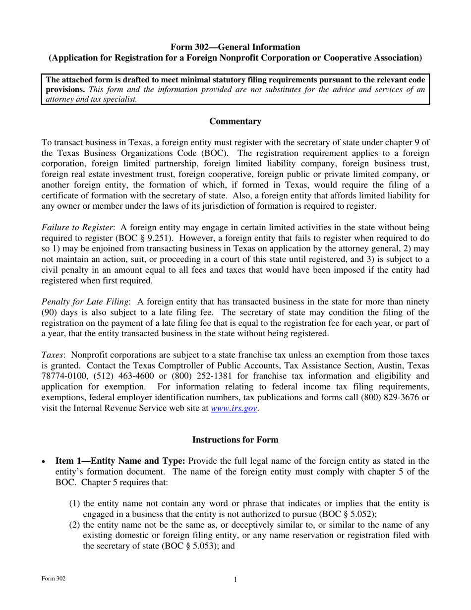 Form 302 - Fill Out, Sign Online and Download Fillable PDF, Texas ...