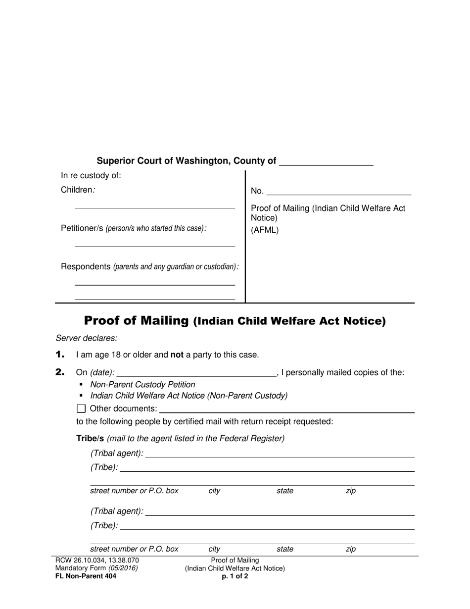 Form FL Non-Parent404 Download Printable PDF or Fill Online Proof of ...