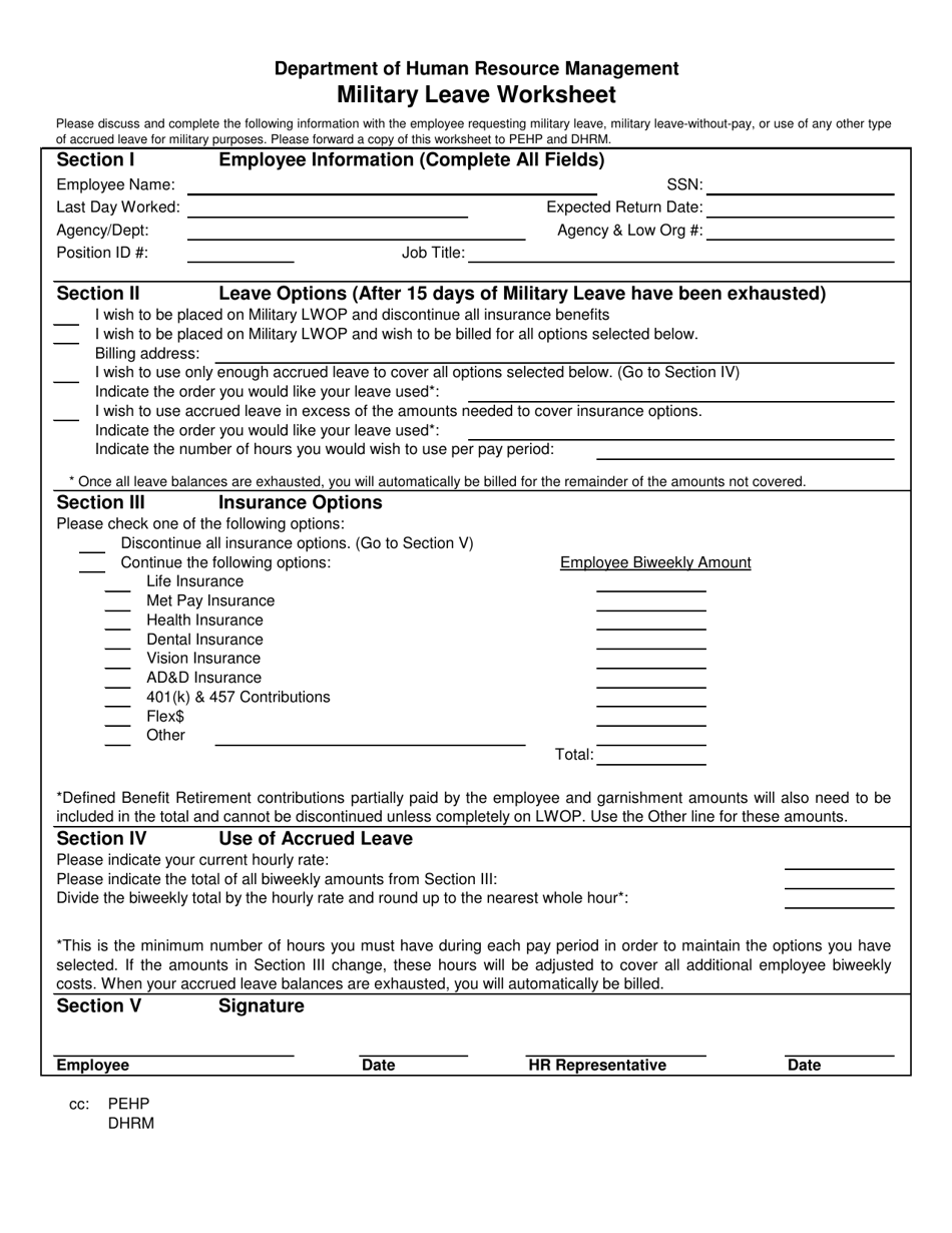 Utah Military Leave Worksheet - Fill Out, Sign Online and Download PDF ...