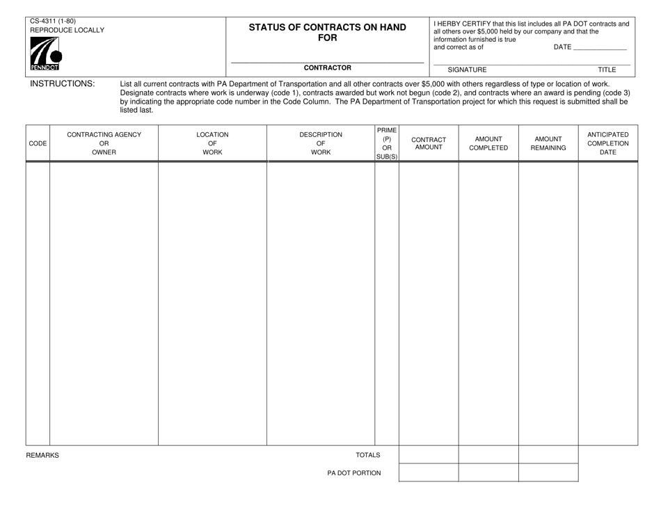 Form CS-4311 - Fill Out, Sign Online and Download Printable PDF ...