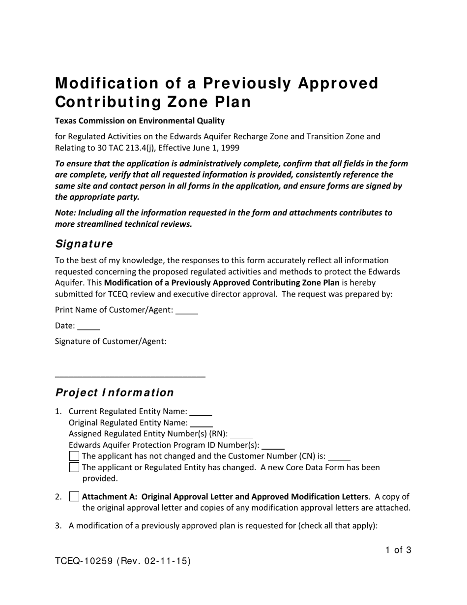 Form TCEQ-10259 - Fill Out, Sign Online and Download Printable PDF ...