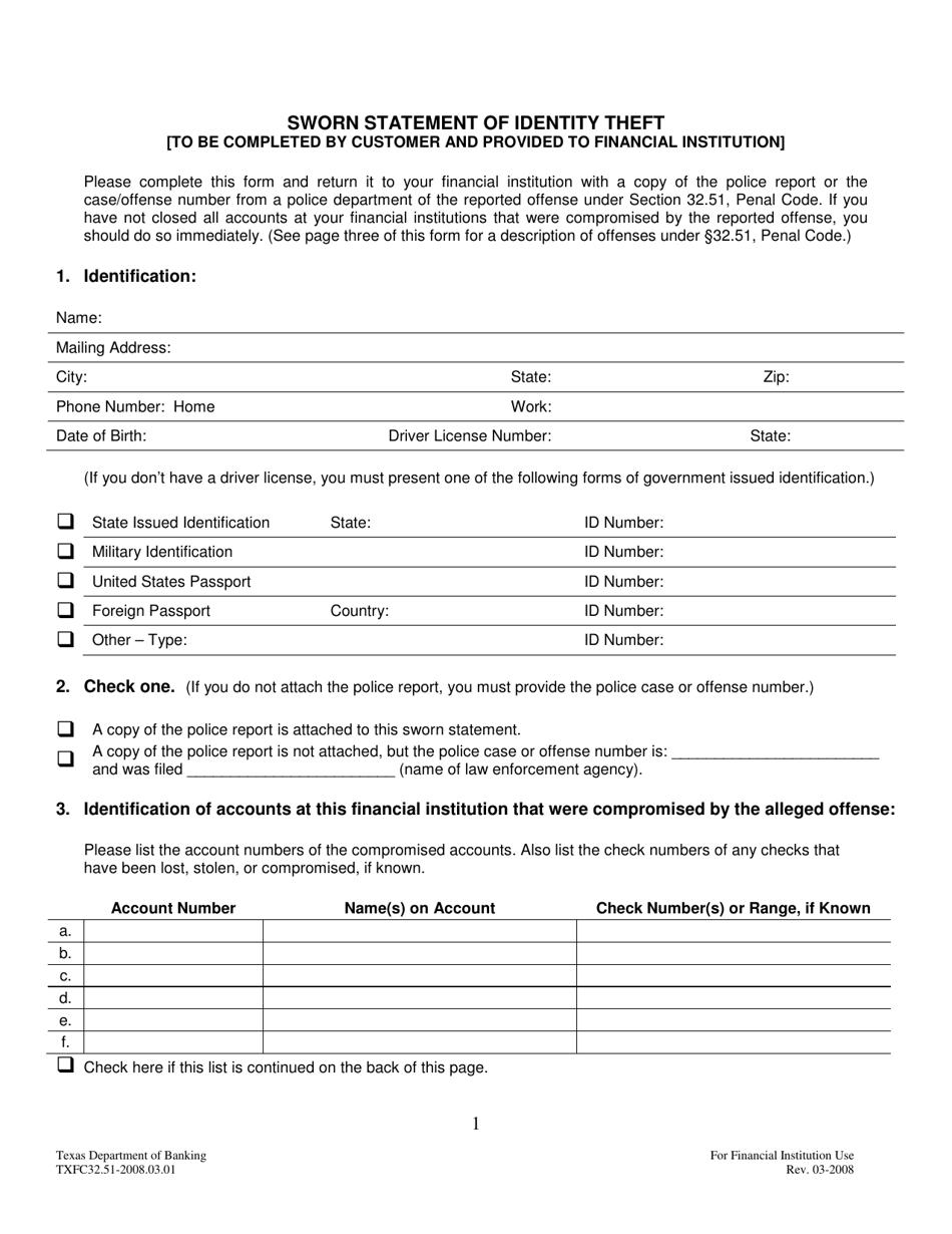 Form TXFC32-51 - Fill Out, Sign Online and Download Printable PDF ...