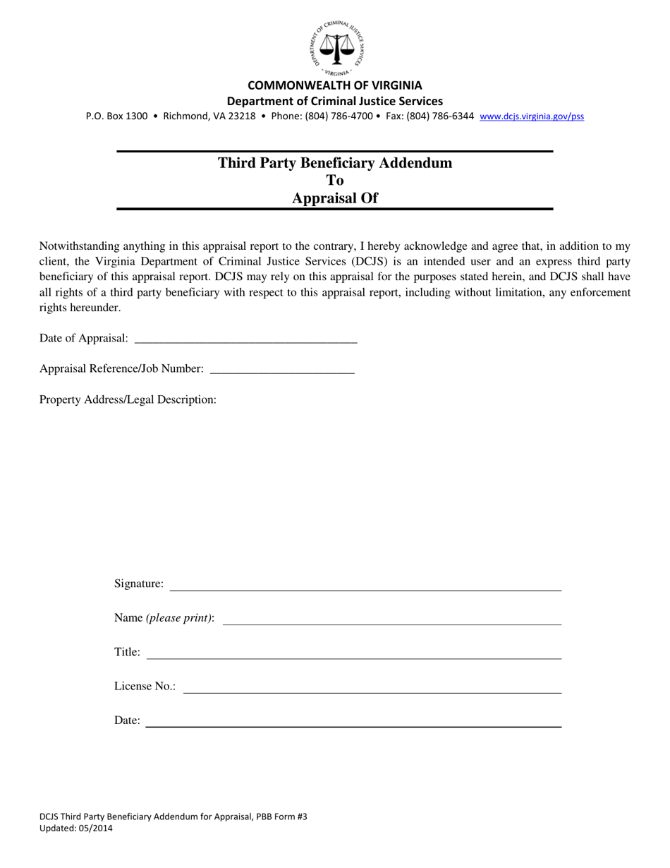 PBB Form 3 - Fill Out, Sign Online and Download Fillable PDF, Virginia ...