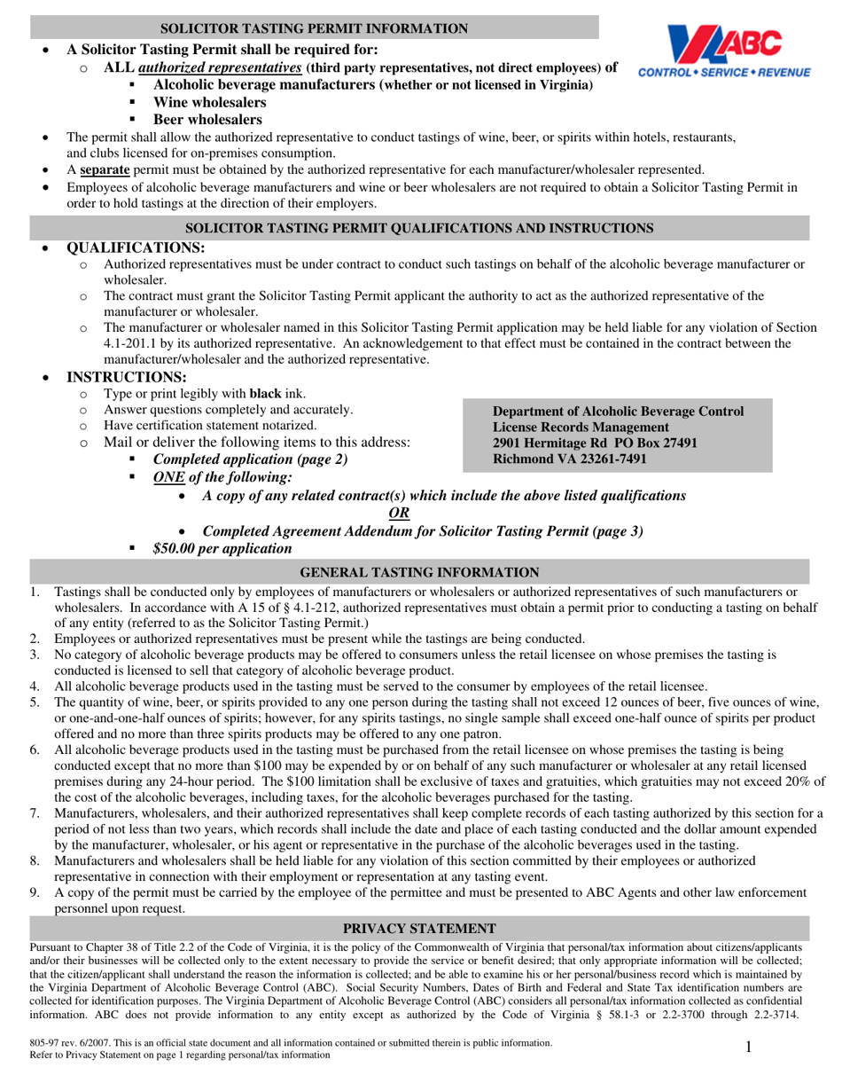 Form 805-97 - Fill Out, Sign Online and Download Printable PDF ...