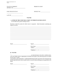 Form PC156 - Fill Out, Sign Online and Download Fillable PDF, Vermont ...