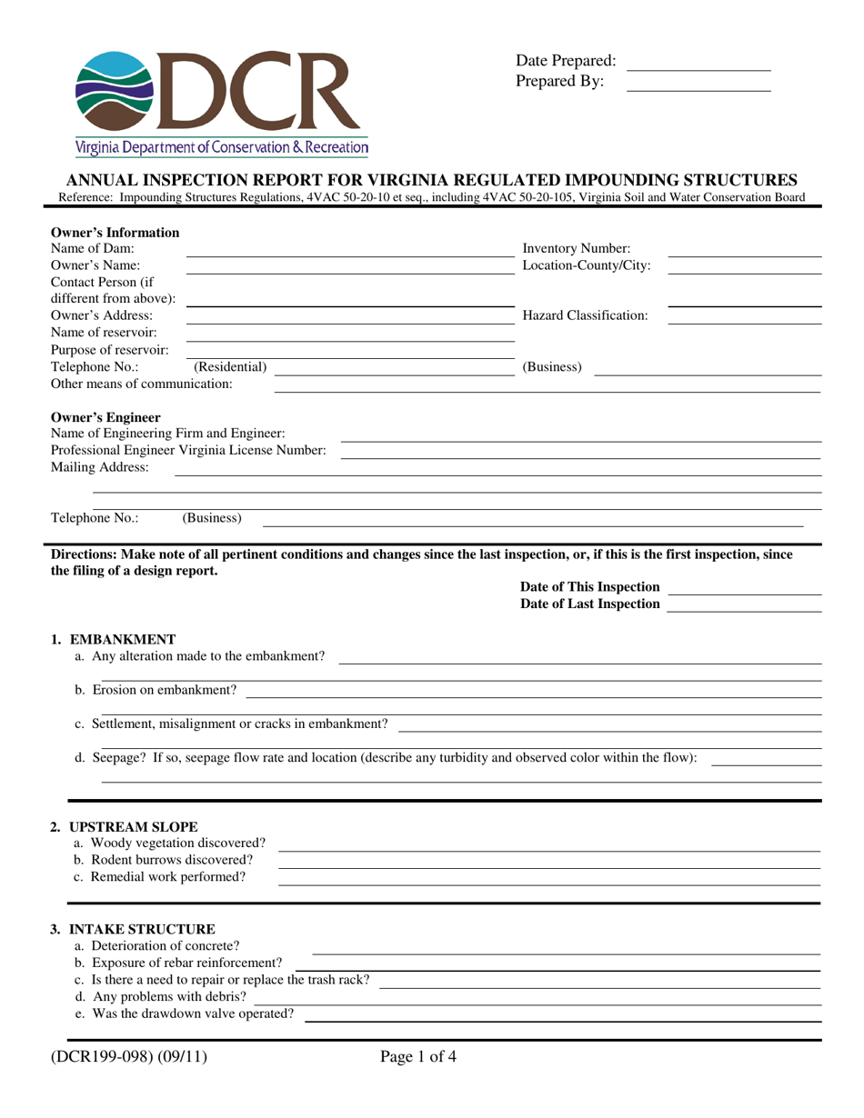 Form DCR199-098 - Fill Out, Sign Online and Download Printable PDF, Virginia | Templateroller