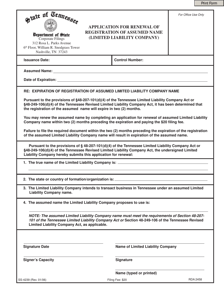 Form SS-4239 - Fill Out, Sign Online and Download Fillable PDF ...