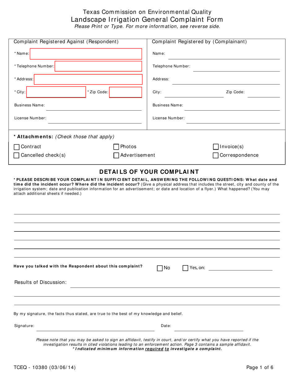 Form 10380 - Fill Out, Sign Online and Download Fillable PDF, Texas ...