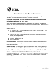 Download Instructions for Water Type Modification Form PDF | Templateroller