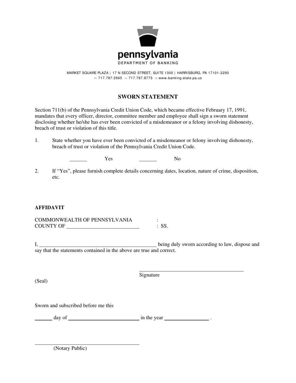 Pennsylvania Sworn Statement Fill Out Sign Online And Download PDF pennsylvania-sworn-statement-fill-out-sign-online-and-download-pdf