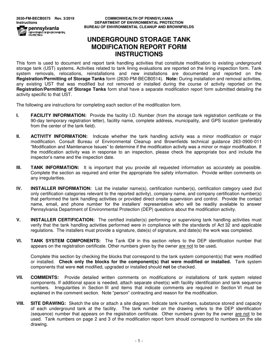 Download Instructions for Form 2630-FM-BECB0575 Underground Storage ...