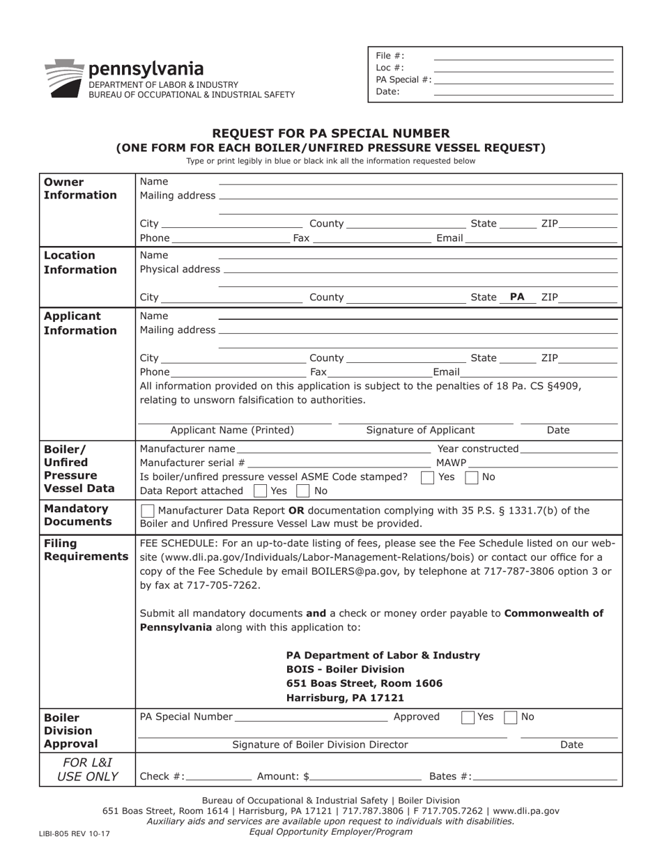 Form LIBI-805 - Fill Out, Sign Online and Download Printable PDF ...