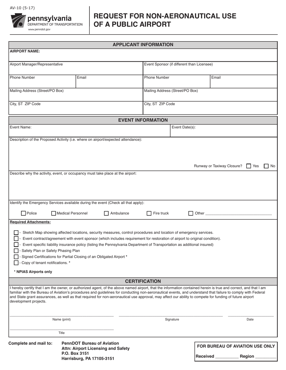 Form AV-10 - Fill Out, Sign Online and Download Fillable PDF ...