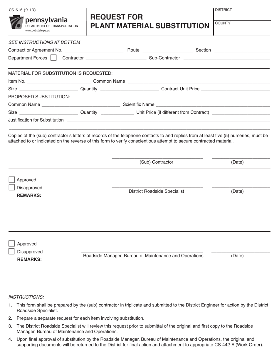Form CS-616 - Fill Out, Sign Online and Download Fillable PDF, Pennsylvania | Templateroller