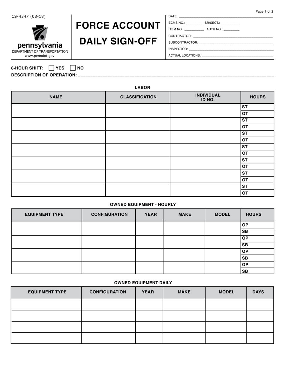 Form CS-4347 - Fill Out, Sign Online and Download Fillable PDF ...