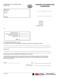 Form AOPC311A Download Fillable PDF or Fill Online Request for Order ...