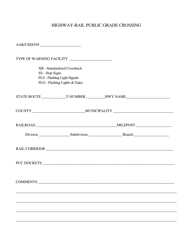 Pennsylvania Highway-Rail Public Grade Crossing Download Printable PDF ...