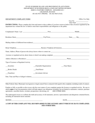 Rhode Island Department Compliant Form - Fill Out, Sign Online and ...