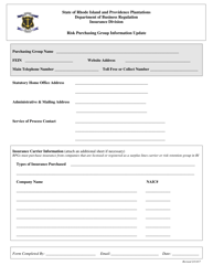 Rhode Island Risk Purchasing Group Information Update Download Fillable ...