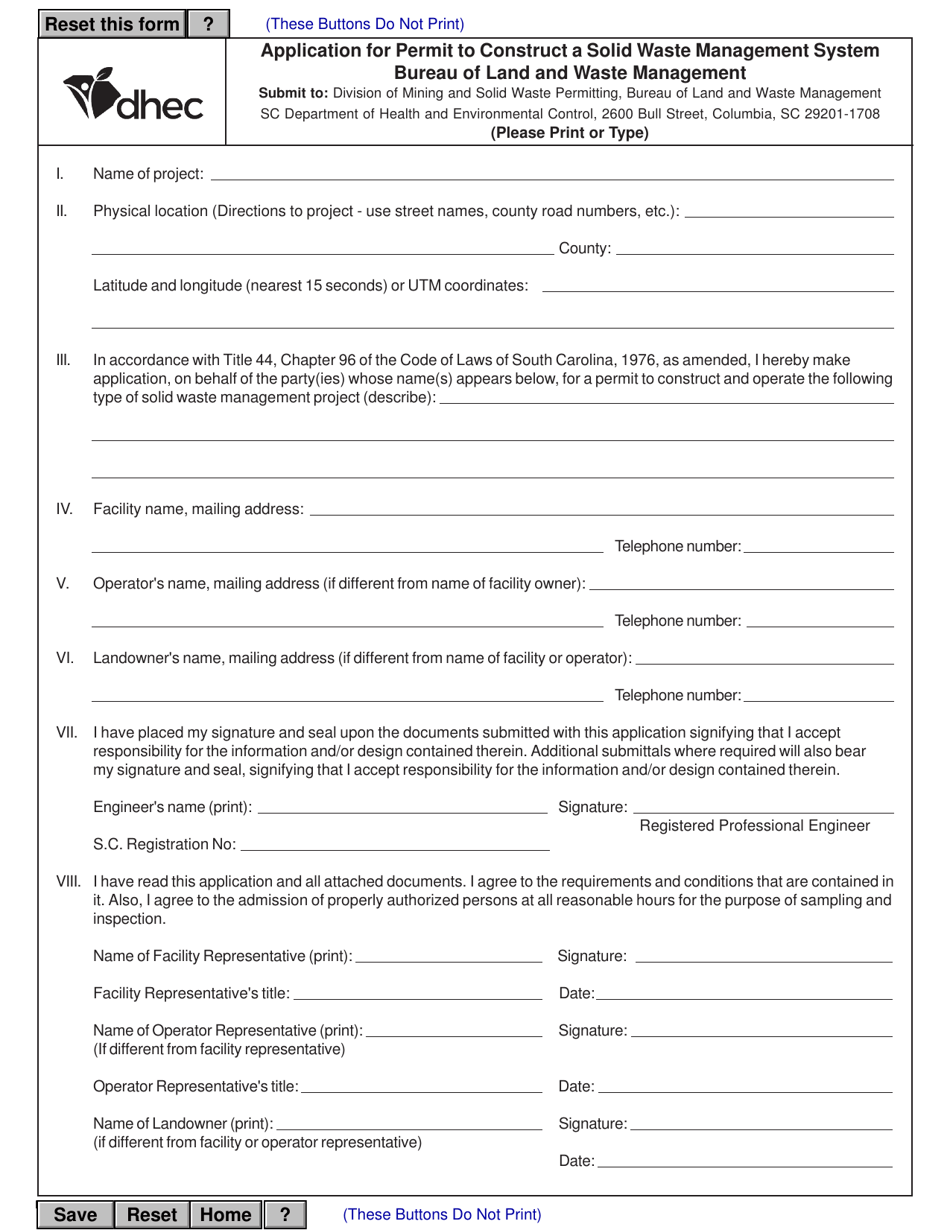 DHEC Form 1932 - Fill Out, Sign Online and Download Fillable PDF, South ...