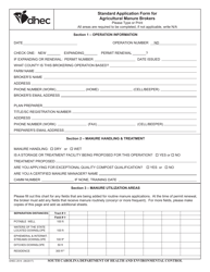 DHEC Form 2514 Download Fillable PDF or Fill Online Standard ...