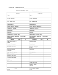 South Carolina Financial Statement Form Download Printable PDF ...