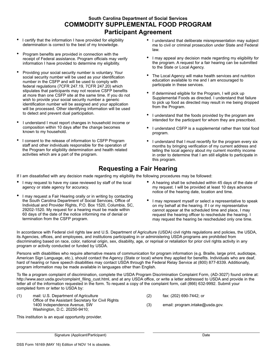 DSS Form 16169 - Fill Out, Sign Online and Download Printable PDF ...