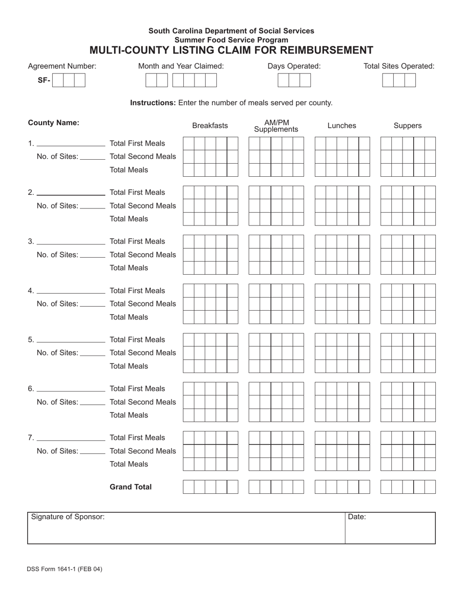 DSS Form 1641-1 - Fill Out, Sign Online and Download Printable PDF ...