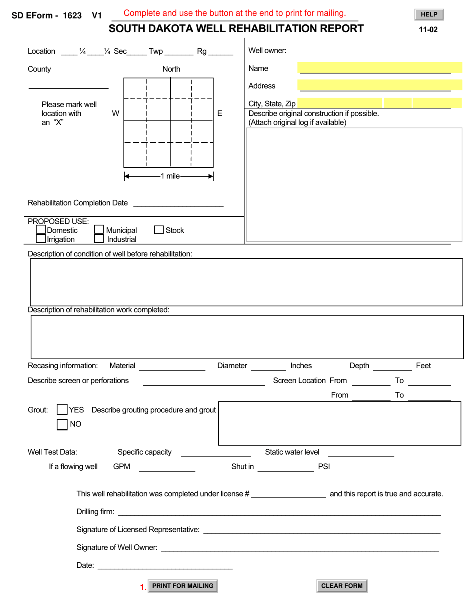 SD Form 1623 - Fill Out, Sign Online and Download Fillable PDF, South ...