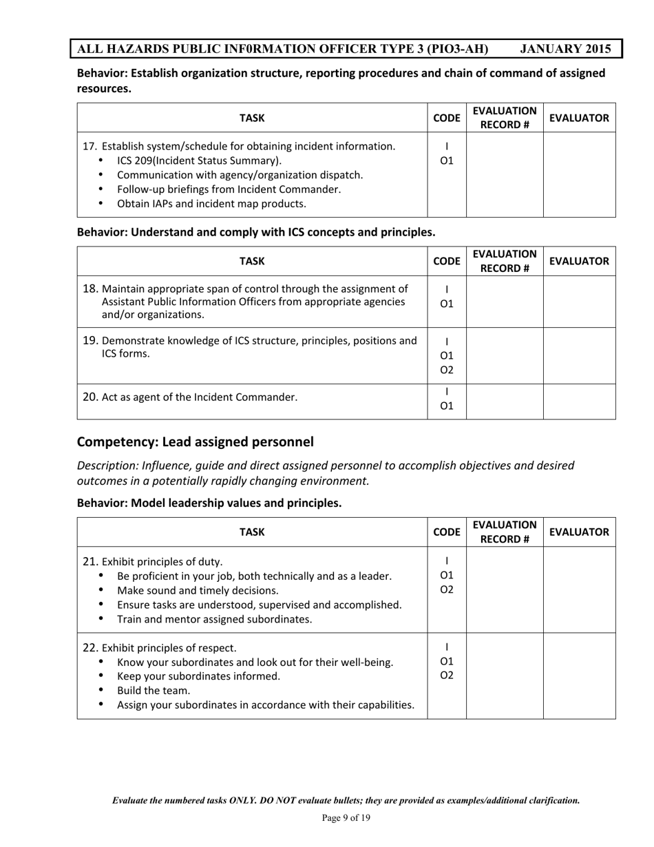 Colorado Position Task Book for the Position of Type 3 All-hazards ...