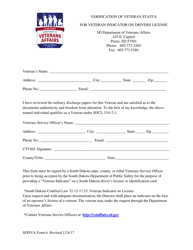 SDDVA Form 6 - Fill Out, Sign Online and Download Fillable PDF, South ...