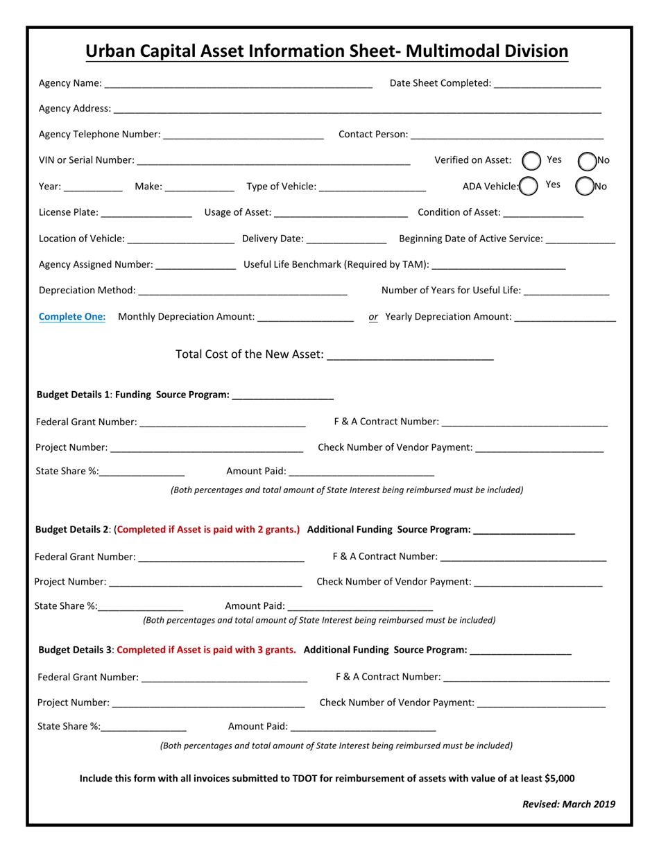 Tennessee Urban Capital Asset Information Sheet - Multimodal Division ...