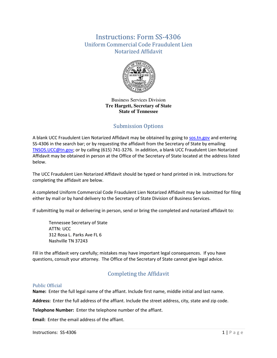 Form SS-4306 - Fill Out, Sign Online and Download Fillable PDF ...