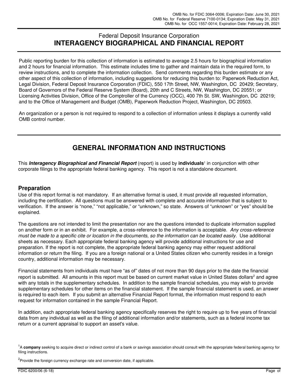 FDIC Form 6200/06 - Fill Out, Sign Online and Download Fillable PDF ...