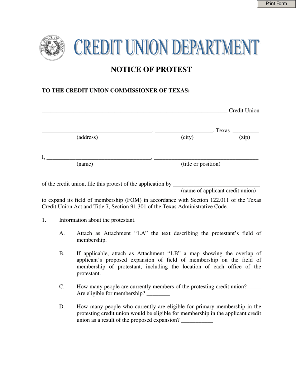 Texas Notice of Protest - Fill Out, Sign Online and Download PDF ...