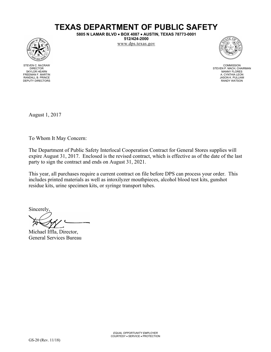 Form GS-20 - Fill Out, Sign Online and Download Fillable PDF, Texas ...