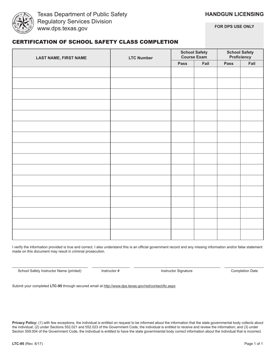 Form LTC-95 - Fill Out, Sign Online and Download Fillable PDF, Texas ...