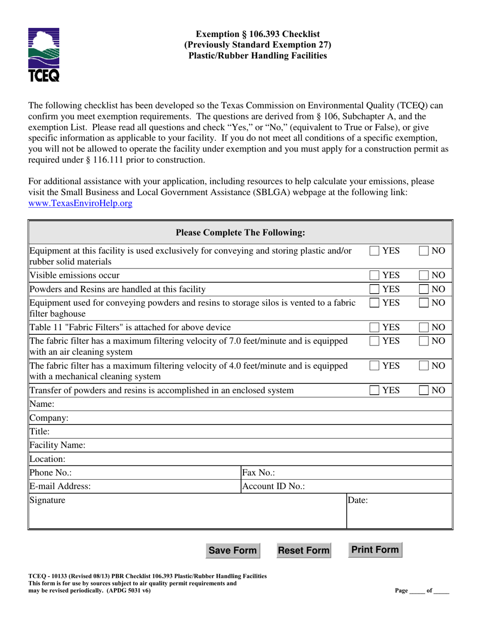 Form TCEQ-10133 - Fill Out, Sign Online and Download Fillable PDF ...