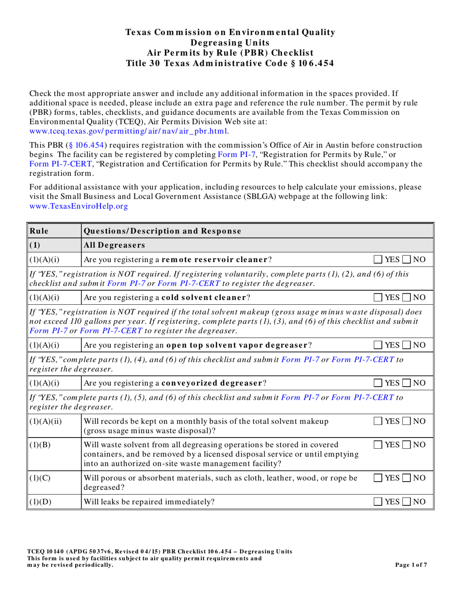 Form TCEQ-10140 - Fill Out, Sign Online and Download Fillable PDF ...