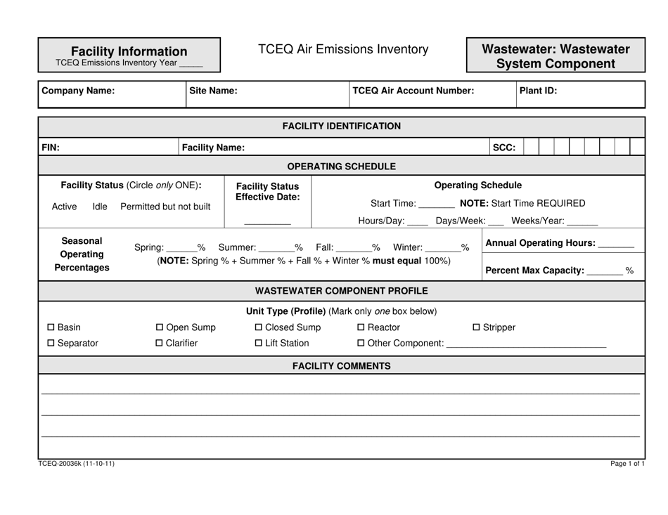 Form TCEQ-20036K - Fill Out, Sign Online and Download Fillable PDF ...