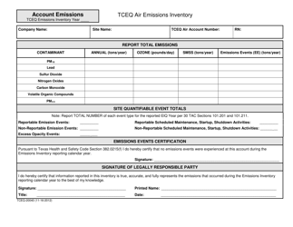 Form TCEQ-20040 Download Fillable PDF or Fill Online Account Emissions ...