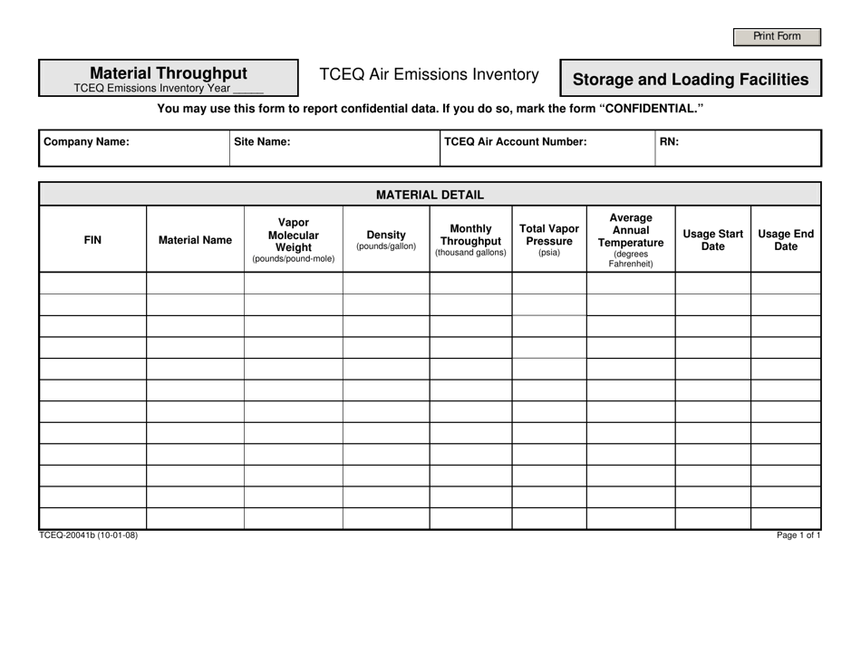 Form TCEQ-20041B - Fill Out, Sign Online and Download Fillable PDF ...