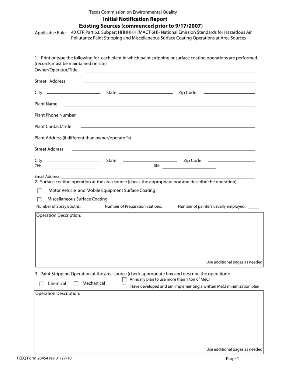 Form TCEQ-20454 - Fill Out, Sign Online and Download Printable PDF ...