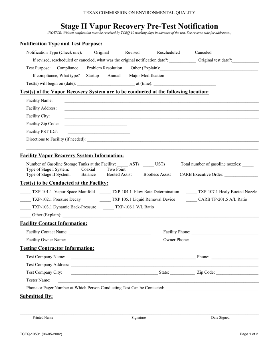 Form TCEQ-10501 - Fill Out, Sign Online and Download Printable PDF ...