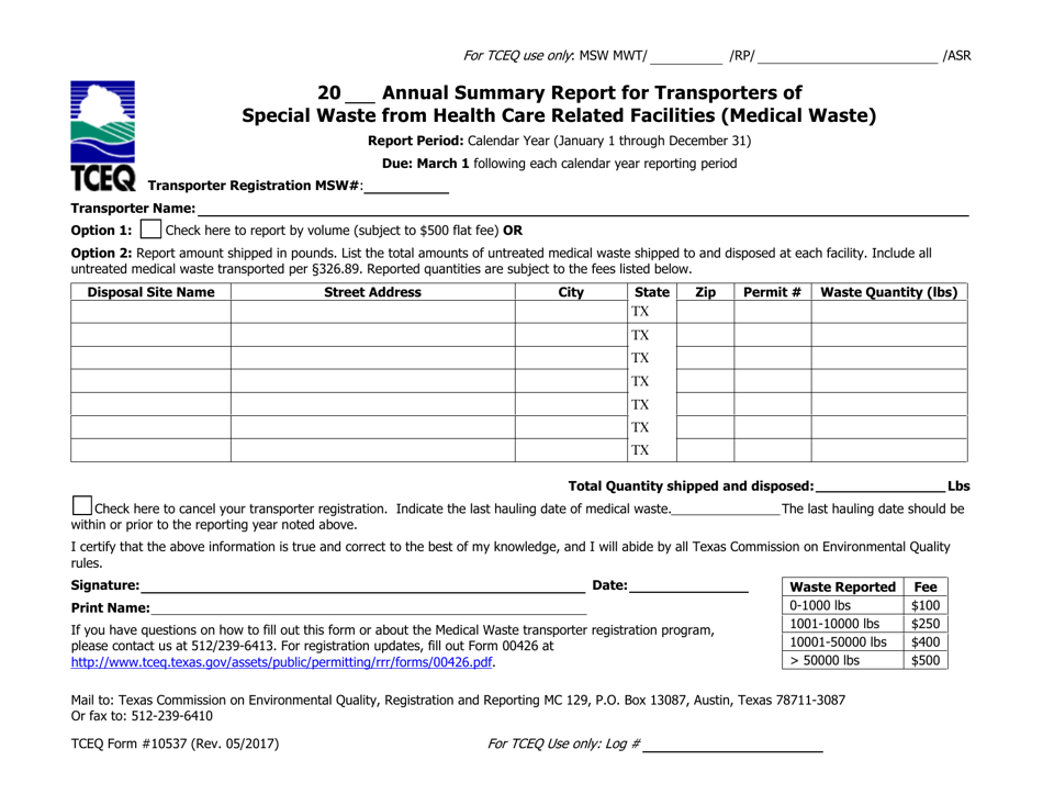 Form TCEQ-10537 - Fill Out, Sign Online and Download Fillable PDF ...