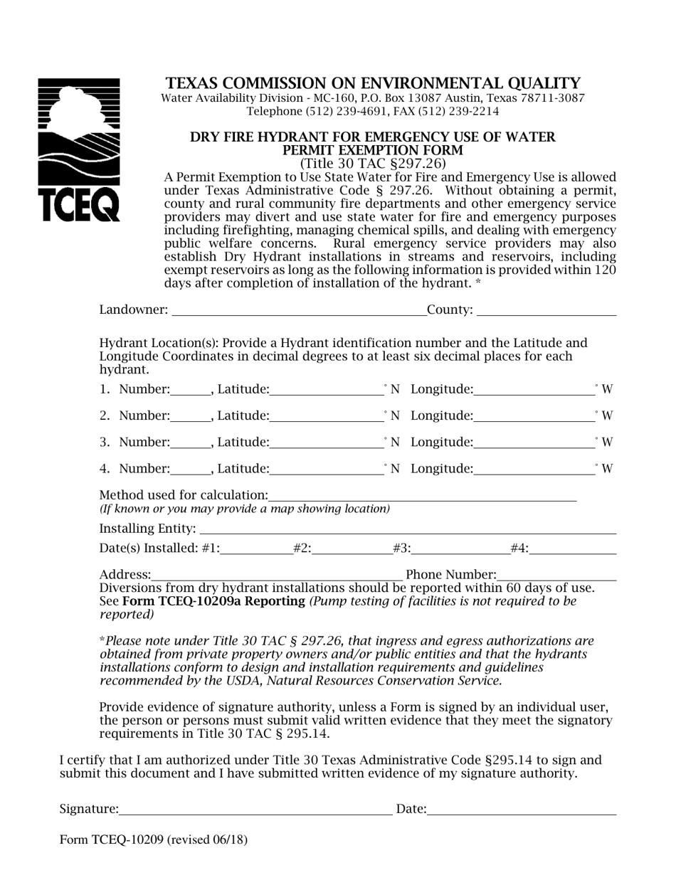 Form 10209 - Fill Out, Sign Online and Download Fillable PDF, Texas ...