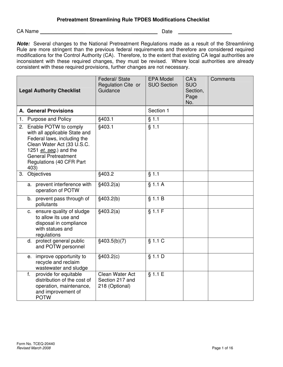 Form TCEQ-20440 - Fill Out, Sign Online and Download Fillable PDF ...
